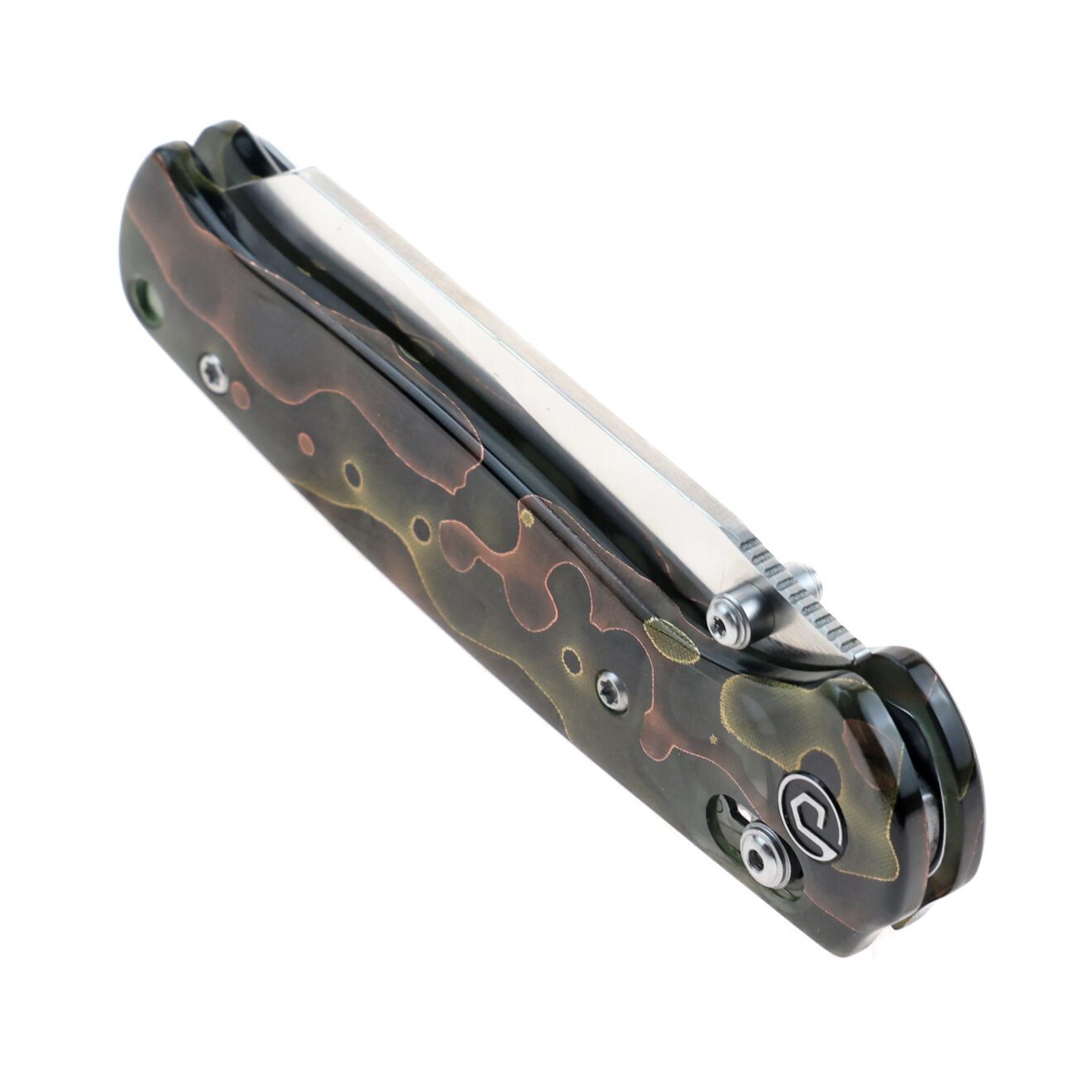 TOP QUEST - DEFCON 7.25" Axis Lock Marble Resin Handle Folding Knife ...